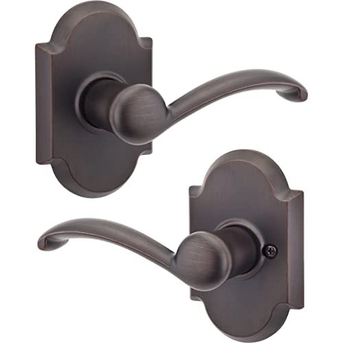 Kwikset 720AUL 11P 6AL RCS 720AUL Austin Series Passage Door Lever Set for Hall and Closets, Venetian Bronze