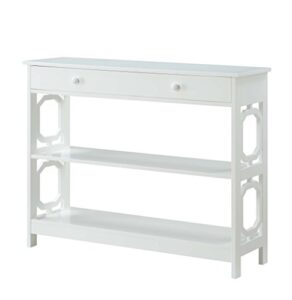 convenience concepts omega 1 drawer console table, white