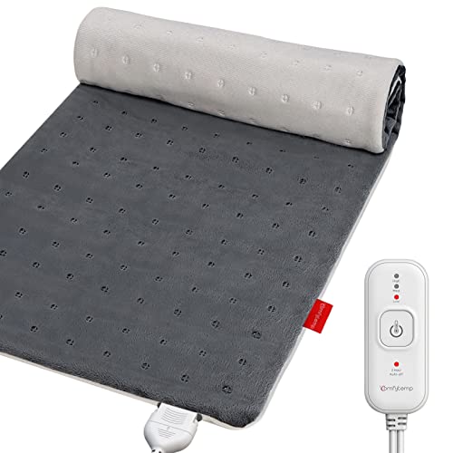 12"x24" Heating Pad for Cramps, Comfytemp Electric Heating Pad for Back Pain Relief, Large Heating Pad with 3 Heat Settings, 2H Auto Shut Off, Stay On, for Neck and Shoulders, Machine Washable