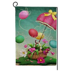 my little nest seasonal garden flag easter eggs flowers basket double sided vertical garden flags for home yard holiday flag outdoor decoration farmhouse banner 28″x40″