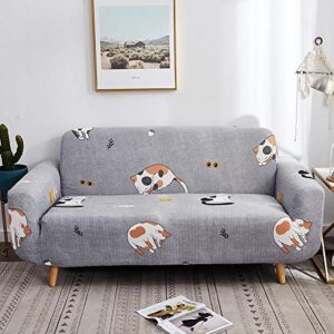 huijie sofa slipcovers sofa cover,universal high elasticity non-slip couch slipcover sleepy cat printed all-inclusive sofa cover,armchair furniture protector home decor,2,seater 145,185cm