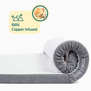 Sleepyhead 3-Inch Twin Mattress Topper - Copper-Infused Memory Foam Topper with Washable Cover - College Dorm Room Essential (Twin, 3'' Copper Topper)