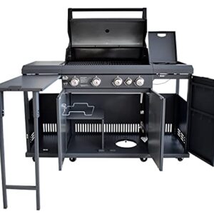 Rustler2 Four(4) Burner Gas Grill Center & Kitchen Island by Brand-Man Grills