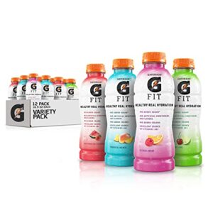 gatorade fit electrolyte beverage, healthy real hydration, four flavor variety pack, 16.9.fl oz bottles (pack of 12)