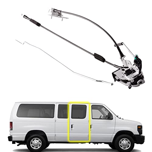 Unikpas Door latch assembly w/cable Rod compatible for Ford E150 E250 E350 RH Side Hinged door replace latch