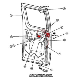 Unikpas Door latch assembly w/cable Rod compatible for Ford E150 E250 E350 RH Side Hinged door replace latch