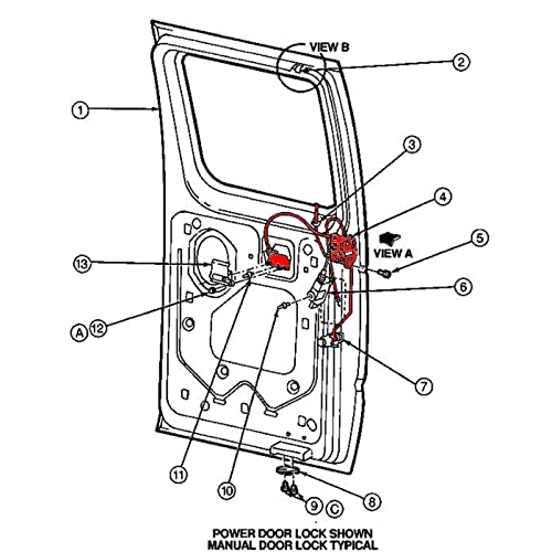 Unikpas Door latch assembly w/cable Rod compatible for Ford E150 E250 E350 RH Side Hinged door replace latch