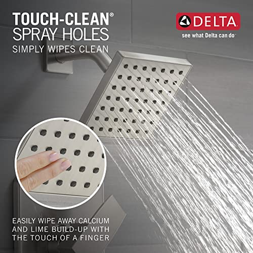 Delta Faucet Modern Brushed Nickel Tub and Shower Trim Kit, Shower Faucet with Single-Spray Touch-Clean Shower Head, Stainless T14467-SS-PP (Valve Not Included)