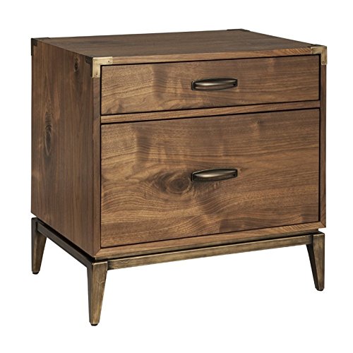 Modus Furniture Solid Wood Nightstand, 2-Drawer, Adler - Natural Walnut