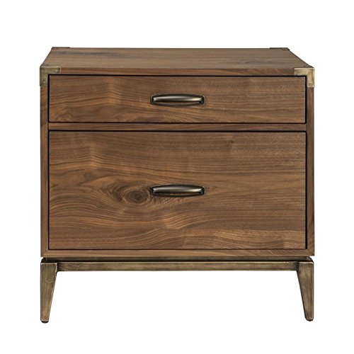 Modus Furniture Solid Wood Nightstand, 2-Drawer, Adler - Natural Walnut