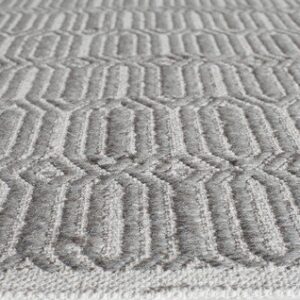 Rugs America Emerson Natural Fiber Rug, 5' x 8', Silver