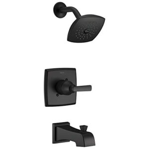 delta faucet t14464-bl ashlyn monitor 14 series tub and shower trim tub & shower, without rough, matte black