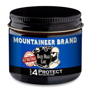 mountaineer brand bald head care for men | protect moisturizing balm | matte, smooth, hydrated, clean, scalp and skin | non-greasy scalp moisturizer | natural botanical blend | 2oz