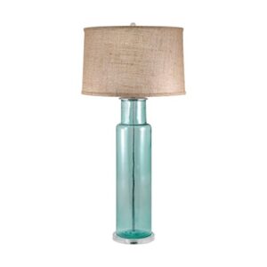 lamp works 216b recycled glass cylinder table lamp, 16″ x 16″ x 30″