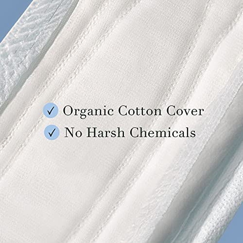 Rael Incontinence Pads for Women, Organic Cotton Cover - Postpartum Essential, Heavy Absorbency, Bladder Leak Control, 4 Layer Core with Leak Guard Technology, Long Length (Ultimate, 40 Count)