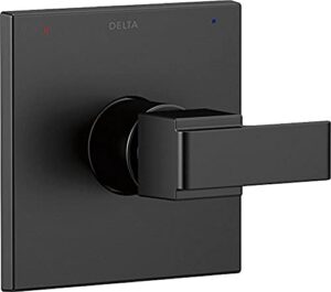 delta faucet ara 14 series single-function shower handle valve trim kit, matte black t14067-bl (valve not included)