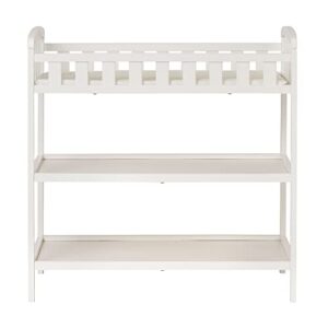 Dream On Me Emily Changing Table In White, Comes With 1" Changing Pad, Features Two Shelves, Portable Changing Station, Made Of Sustainable New Zealand Pinewood