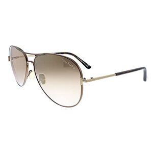 tom ford clark ft 0823 shiny dark brown/light brown 59/14/140 unisex sunglasses