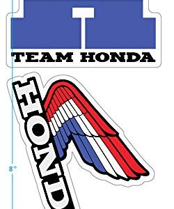 Honda Vintage Wing T-Shirt & Stickers (X-Large) Black