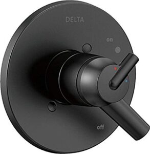 delta faucet trinsic 17 series dual-function shower handle valve trim kit, matte black t17059-bl (valve not included)