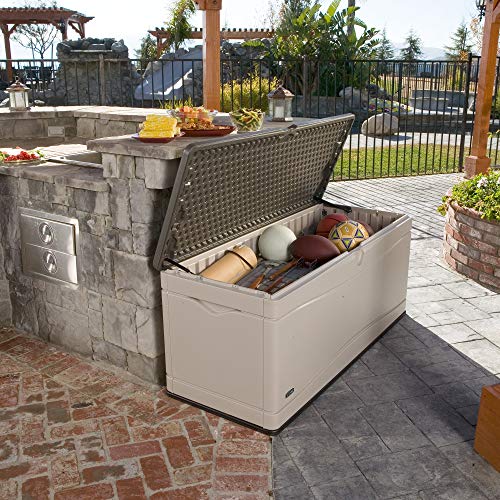 Lifetime 60012 Extra Large Deck Box, 130 Gallon, Desert Sand/Brown