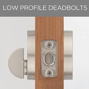 Kwikset 991 Pismo Keyed Entry Knob and Single Cylinder Deadbolt Combo Pack Featuring SmartKey and Microban in Satin Nickel