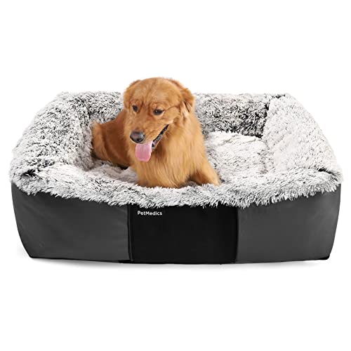 PetMedics Calming Orthopedic Washable Dog Bed with Warming & Cooling Memory Foam Pillow - Chew Proof & Waterproof Bed for Extra Large, Large, Medium, Small Dogs, Puppy, Cat, Kittens, and Pets