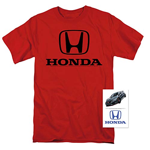 Honda Auto Logo Red T Shirt & Stickers (Large)