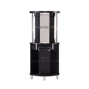 corner arms bar with wine storage (black)