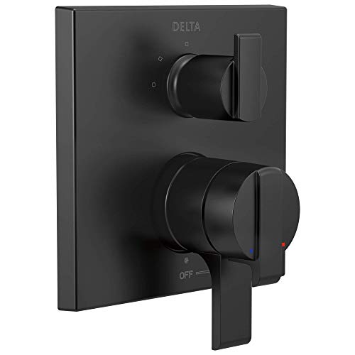 DELTA FAUCET T27867-BL Angular Modern Monitor 17 Series Valve 3-Setting Integrated Shower Trim with Diverter, Matte Black