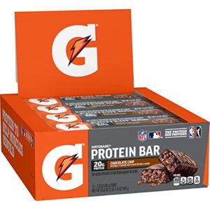 gatorade whey protein recover bars, chocolate chip, 2.8 ounce bars (12 count)