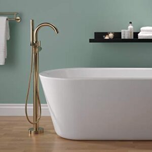 Delta Faucet Trinsic Floor-Mount Freestanding Tub Filler with Hand Held Shower, Champagne Bronze T4759-CZFL (Valve Not Included)