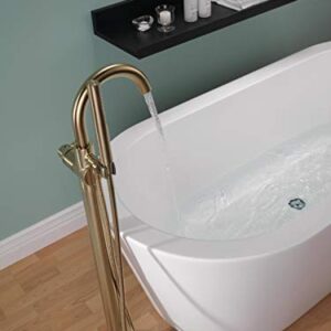 Delta Faucet Trinsic Floor-Mount Freestanding Tub Filler with Hand Held Shower, Champagne Bronze T4759-CZFL (Valve Not Included)