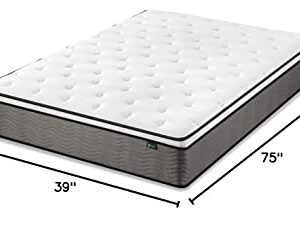 ZINUS 12 Inch Support Plus Pocket Spring Hybrid Mattress / Extra Firm Feel / Heavier Coils for Durable Support / Pocket Innersprings for Motion Isolation / Mattress-in-a-Box, Twin