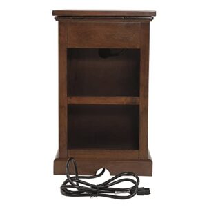 Signature Design by Ashley Laflorn Traditional Chair Side End Table with 2 USB Ports & Outlets, Medium Brown