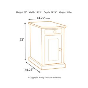 Signature Design by Ashley Laflorn Traditional Chair Side End Table with 2 USB Ports & Outlets, Medium Brown