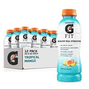 gatorade fit electrolyte beverage, healthy real hydration, tropical mango, 16.9.oz bottles (12 pack)