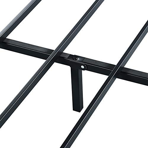 Olee Sleep 9 Inch Modern Metal Platform Bed Frame Steel Slats Mattress Foundation No Box Spring Needed, Full, Black