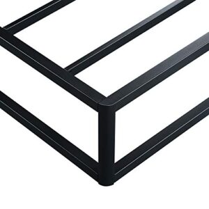 Olee Sleep 9 Inch Modern Metal Platform Bed Frame Steel Slats Mattress Foundation No Box Spring Needed, Full, Black