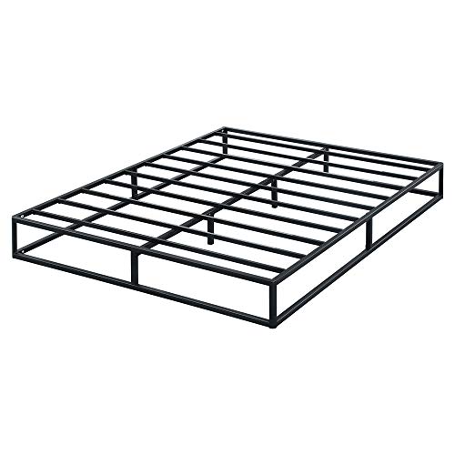 Olee Sleep 9 Inch Modern Metal Platform Bed Frame Steel Slats Mattress Foundation No Box Spring Needed, Full, Black