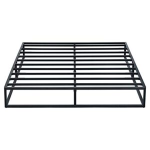 Olee Sleep 9 Inch Modern Metal Platform Bed Frame Steel Slats Mattress Foundation No Box Spring Needed, Full, Black