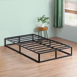 Olee Sleep 9 Inch Modern Metal Platform Bed Frame Steel Slats Mattress Foundation No Box Spring Needed, Full, Black