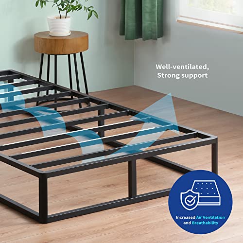 Olee Sleep 9 Inch Modern Metal Platform Bed Frame Steel Slats Mattress Foundation No Box Spring Needed, Full, Black