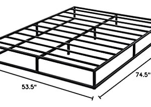 Olee Sleep 9 Inch Modern Metal Platform Bed Frame Steel Slats Mattress Foundation No Box Spring Needed, Full, Black