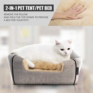 WINDRACING Cat Bed for Indoor Cats - Cat Cave Bed Cat House Cat Tent with Removable Washable Cushioned Pillow, Soft and Self Warming Kitten beds,Cat Beds & Furniture, Pet Bed