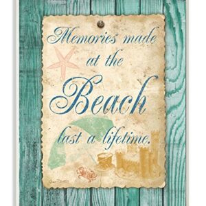 Stupell Home Décor Memories Are Made At The Beach Rectangle Wall Plaque, 10 x 0.5 x 15, Proudly Made in USA