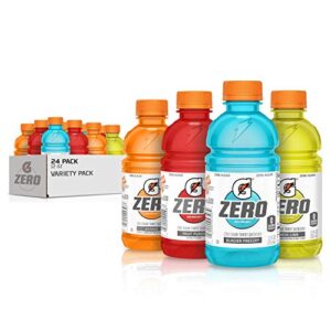 gatorade zero sugar thirst quencher, 4 flavor classic variety pack, 12 fl oz, pack of 24