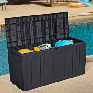 Keter Marvel Plus 71 Gallon Resin Outdoor Box for Patio Furniture Cushion Storage, Grey