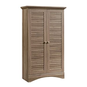 sauder harbor view storage cabinet, salt oak finish