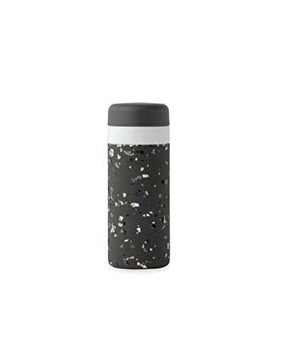 W&P Porter Insulated Bottle 16 oz | Clean Taste Ceramic Coating for Water, Coffee, & Tea | Wide Mouth Vacuum Insulated | Dishwasher Safe, Charcoal Terrazzo